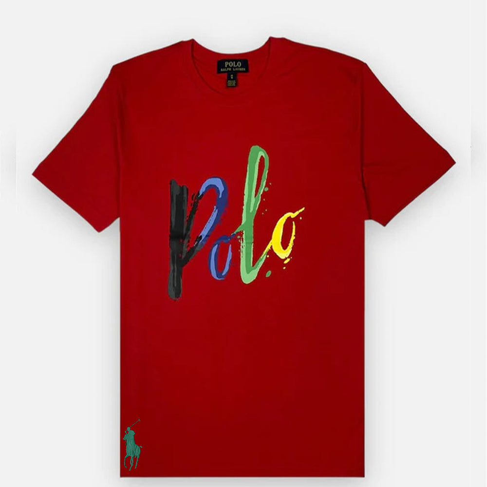 RL Color Splash Polo Logo Red Tshirt 10843 – BrandsXpress